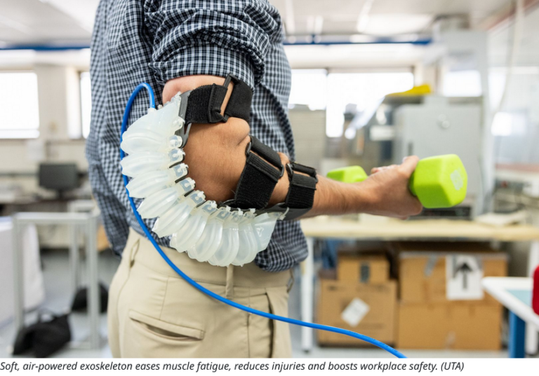 Air-Powered Elbow Exoskeleton Reduces Fatigue, Injuries