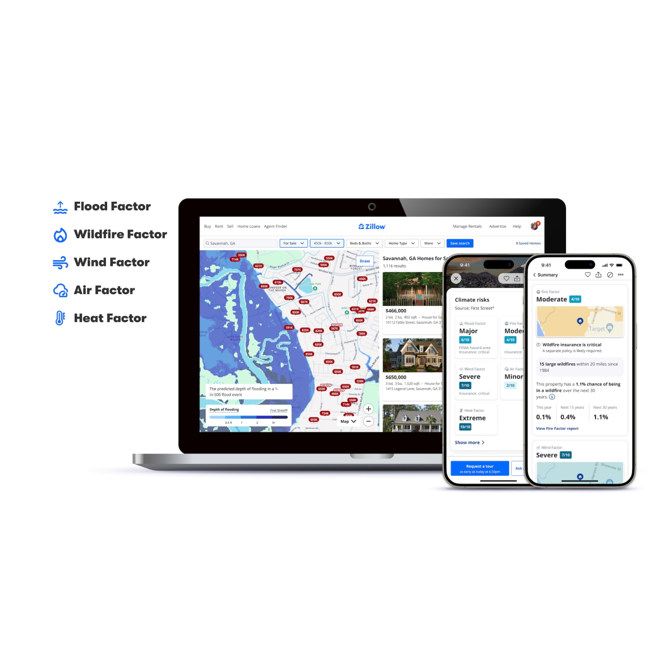 Zillow Listings Will Now Highlight 5 Key Climate Risks, Insurance Info